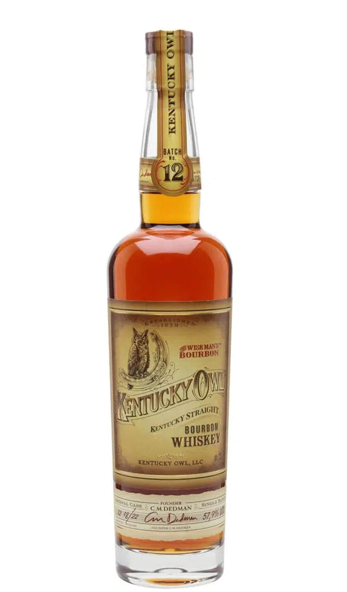 Kentucky Owl Bourbon Batch 12 Straight Bourbon Whiskey 700ml – Wine ...